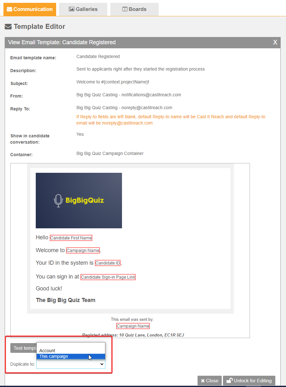 How to create a new Email Template – Cast It Reach